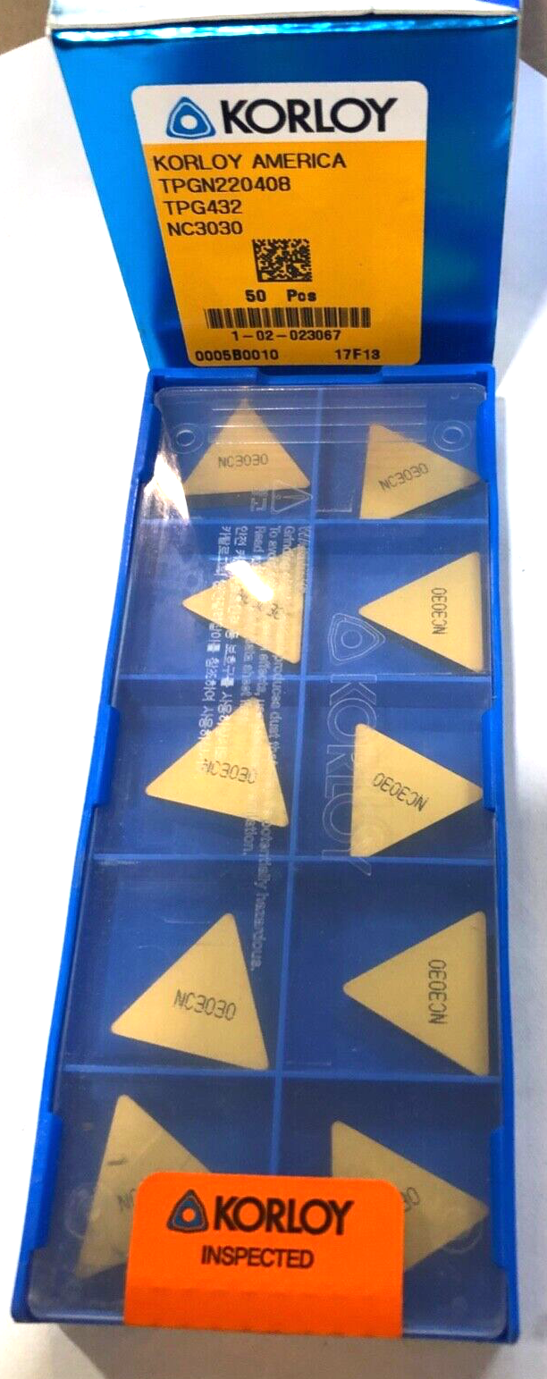 KORLOY CARBIDE INSERTS QUANTITY 10 TPGN220408 TPG432 NC3030 | eBay