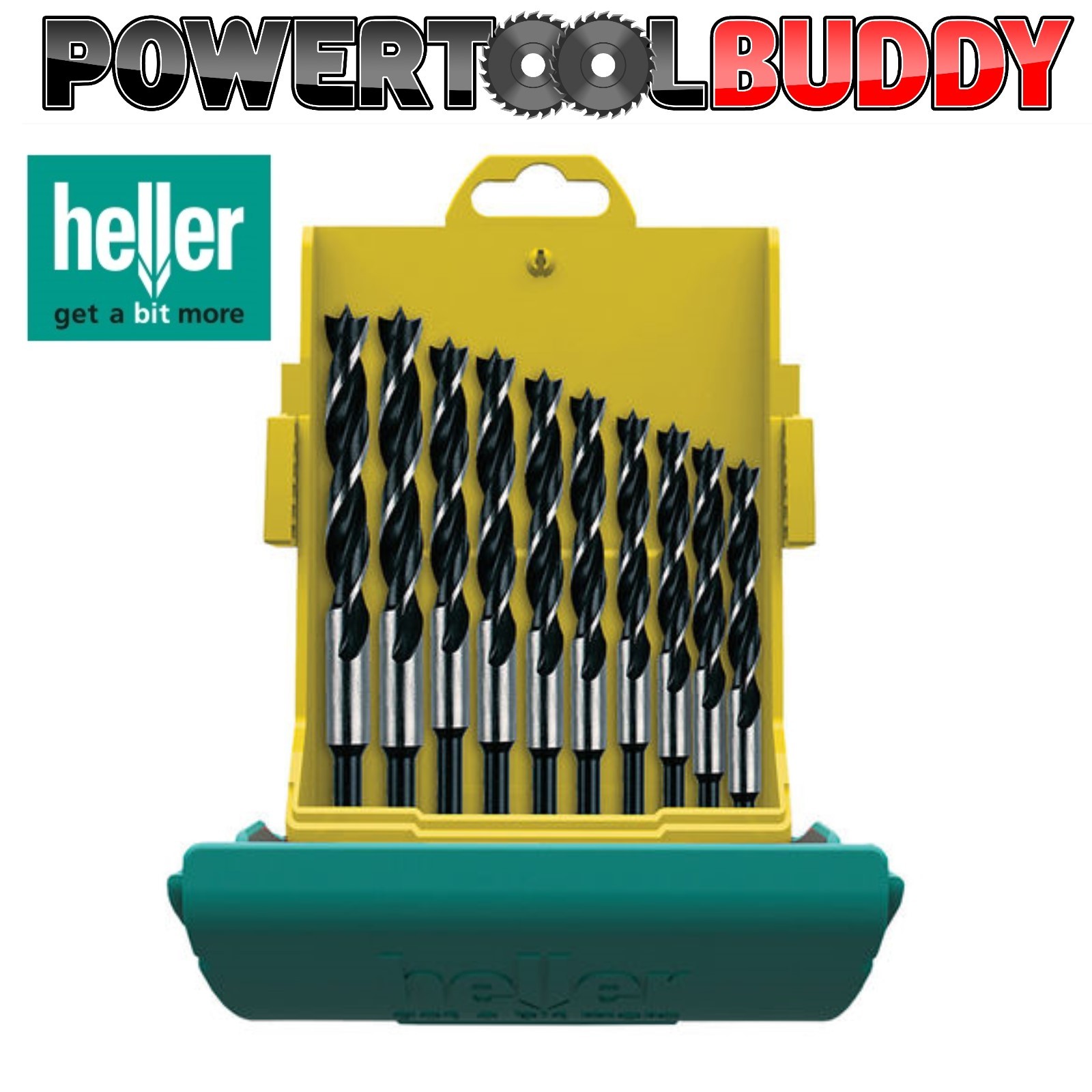 Heller 10pc CV Brad Point Wood Drill Bit Set 3mm-12mm Quality German ...