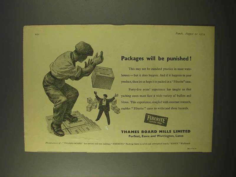 1954 Thames Board Mills Limited Ad - Packages Punished | eBay
