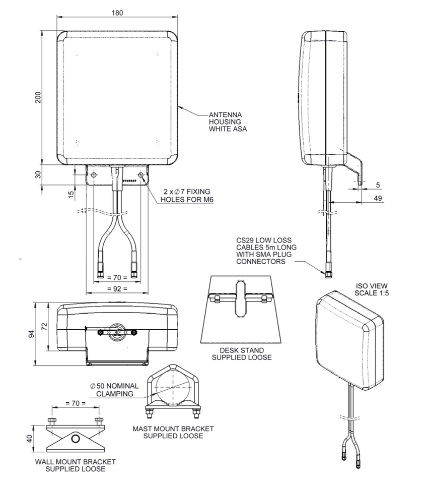 5G 4G Directional Outdoor External Antenna 5GEE EE Home Mobile ...