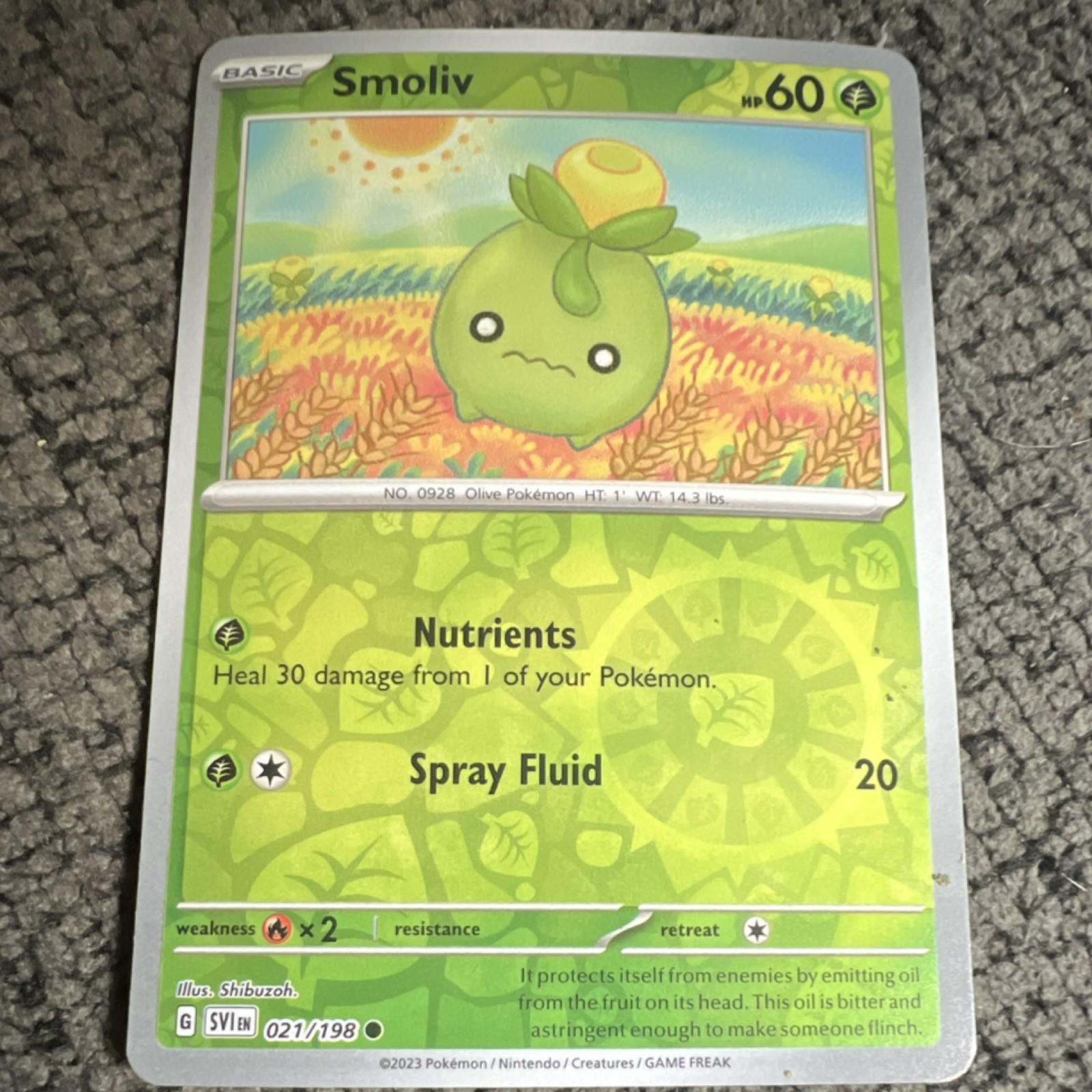Pokémon Smoliv 021/198 SV01 Scarlet & Violet Base Basic Grass Common ...