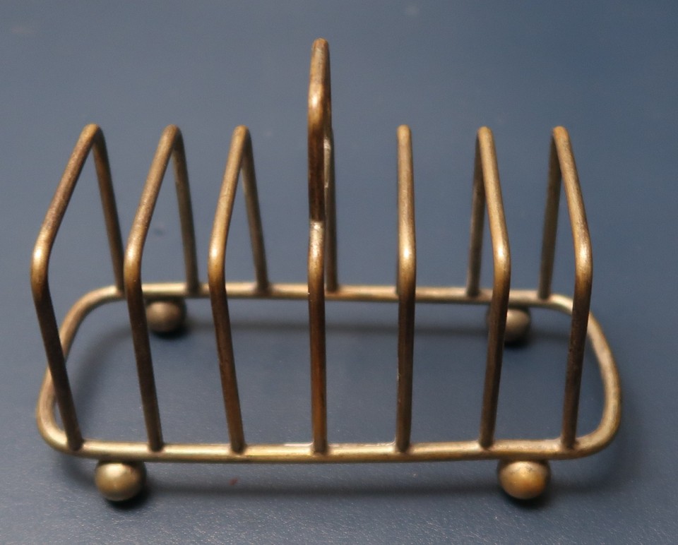 Vintage Square Corner 6-slot Toast or Mail or Post-its Holder with Ball ...