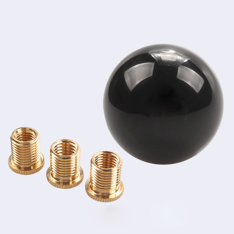 Round Ball Shift Knob Black Acrylic Universal Gear Shifter Head with 3 ...