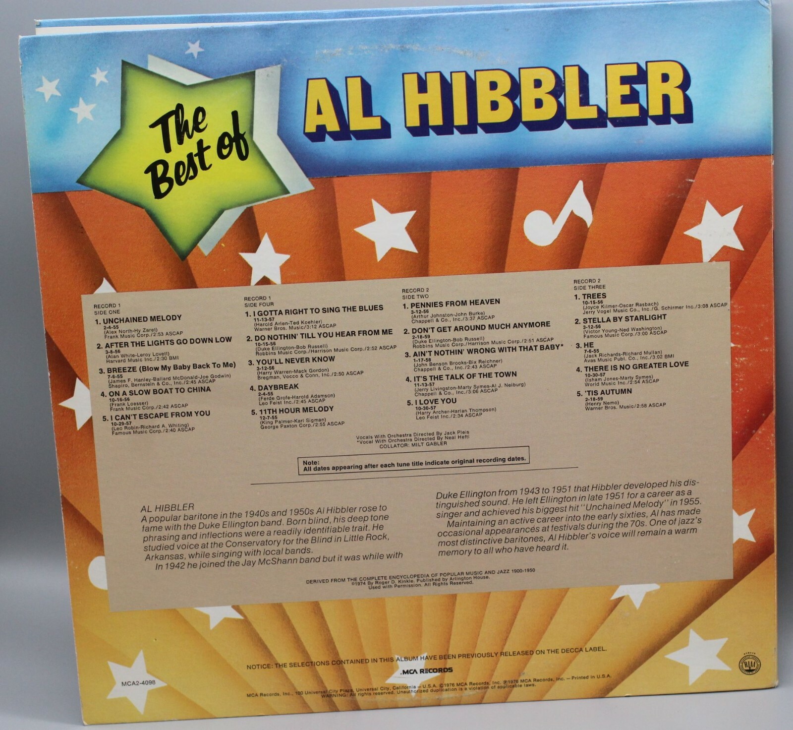 Al Hibbler - The Best of Al Hibbler - MCA Records 1976 - 2 LPs | eBay