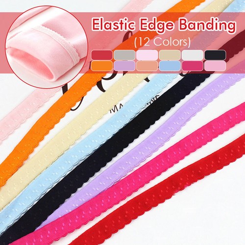 50yds 11mm Elastic Band Lace Trims Binding Edging Ribbon DIY Sewing ...