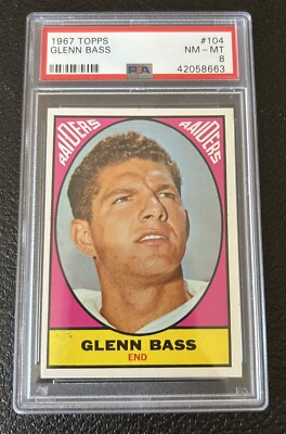 Glenn Bass 1967 Topps #104 Raiders East Carolina PSA 8 - NM/MT Oakland ...