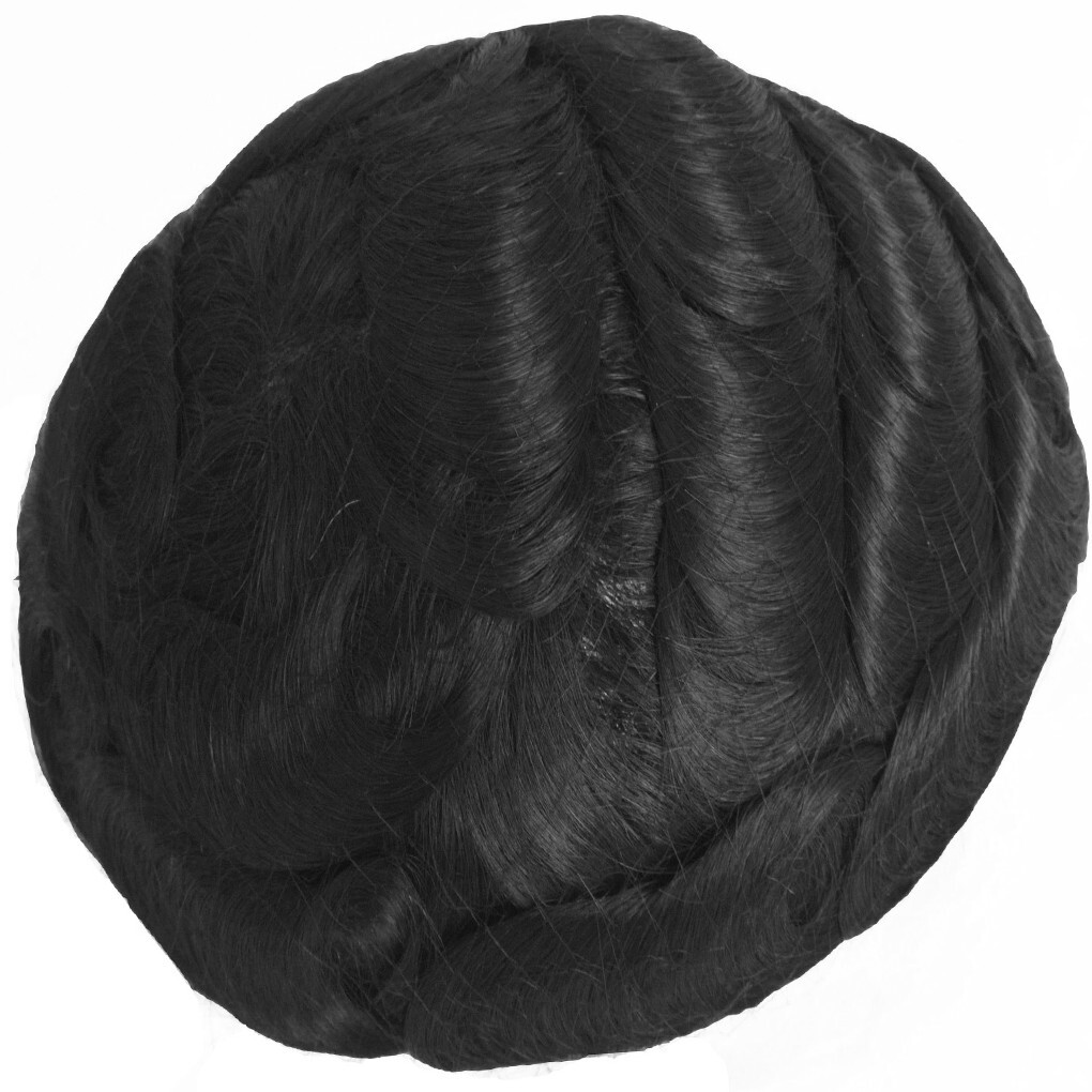 Men's Poly Skin Hairpiece Front V-loop Invisible Hairline Toupee Wigs ...