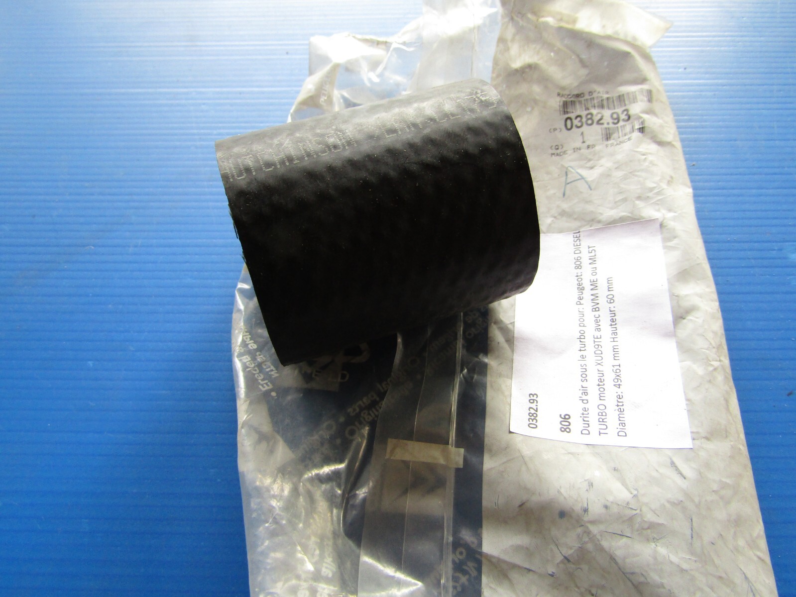 Air Hose Under The Turbocharger for: Peugeot: 806 Diesel Engine XUD9TE ...