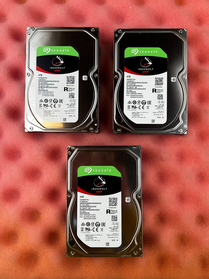 16TB 4x Seagate IronWolf Pro 4TB ST4000NE001 NAS HDD - PERFECT 6mo ...