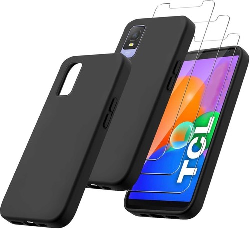 For TCL 501 Case, Slim Black Silicone Shockproof Gel Phone Cover ...