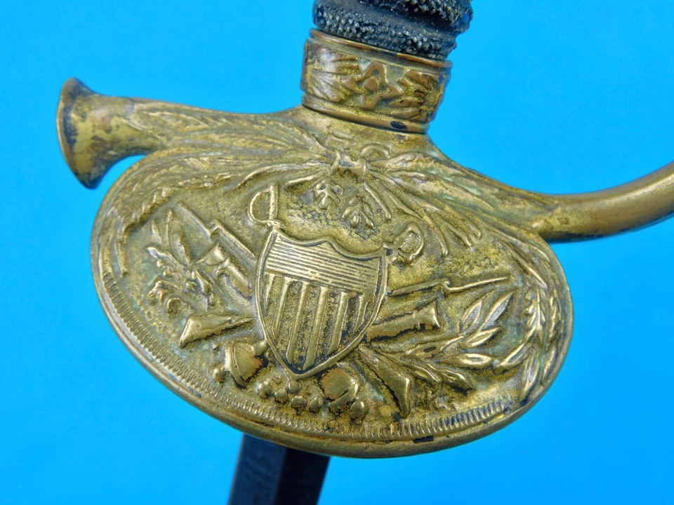 Antique US Model 1860 Springfield Armory SA Officer's Engraved Sword w ...