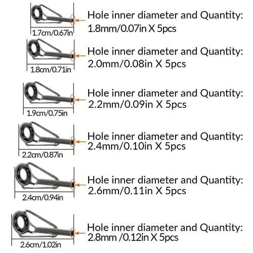 Small Rod Tip Repair Kit Fishing Rod Tips Replacement Kit Stainless ...