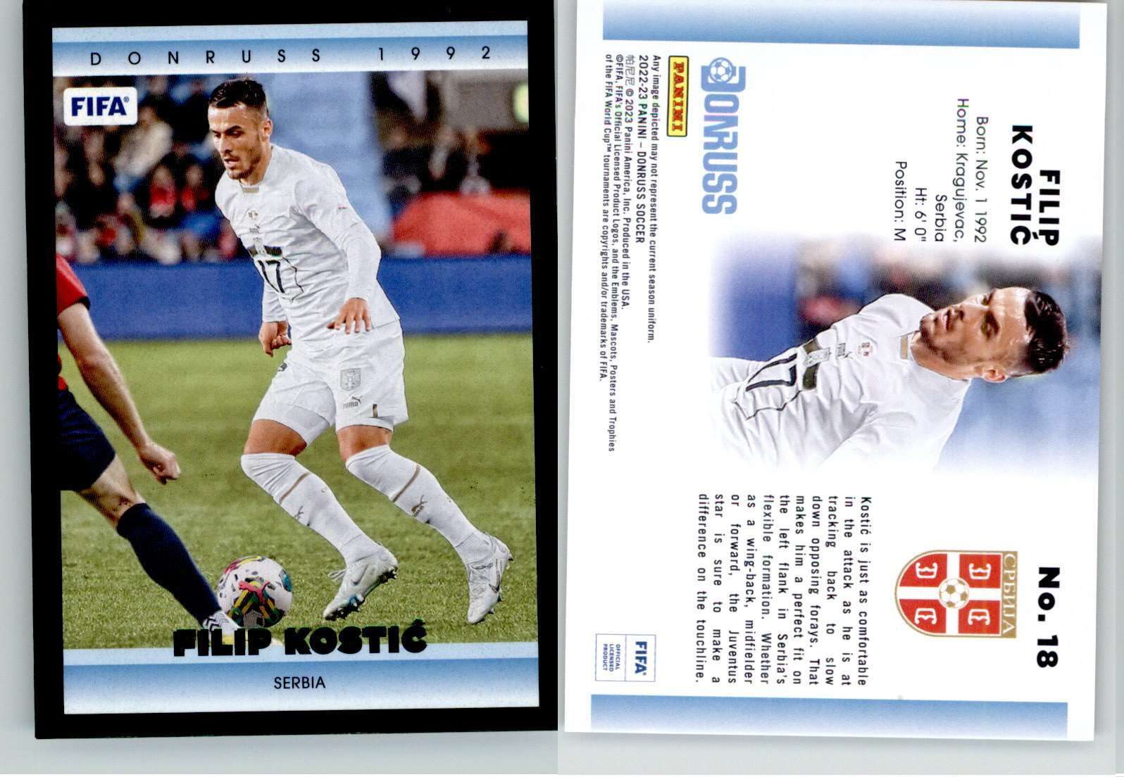 Filip Kostic 2022-23 Donruss FIFA 1992 Green #18 Serbia | eBay