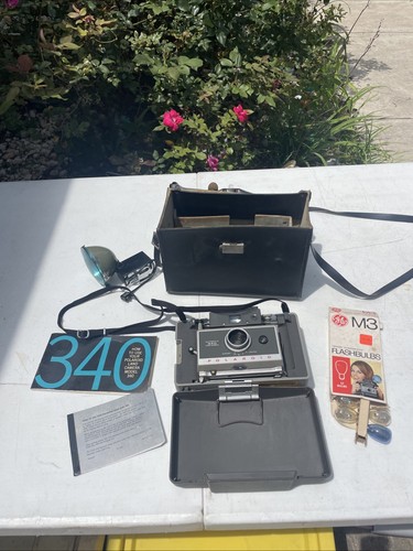 Vintage Polaroid 340 Automatic Land Camera Flash Model 340 Carry Case ...