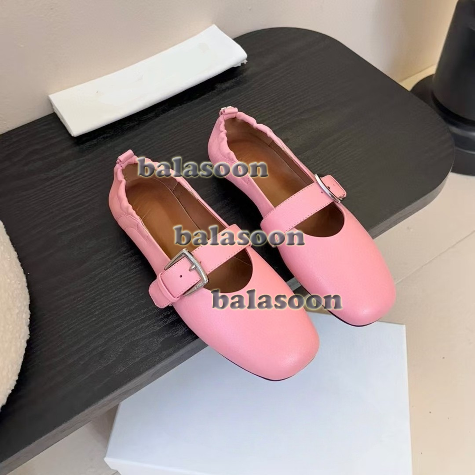 soft sheepskin flat bottom Mary Jane shoes round head shallow shoes ...