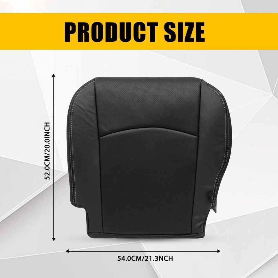 Black Microfiber Leather Left Bottom Seat Cover for 2013-18 Dodge Ram ...