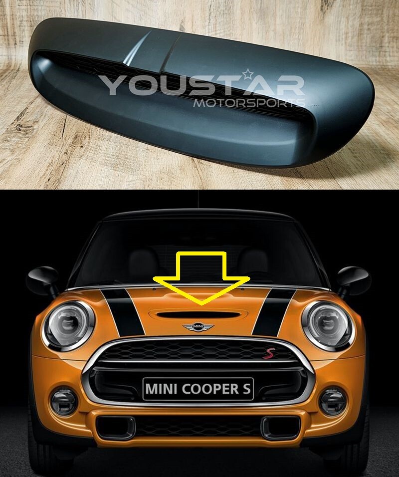 RAISED MATT BLACK HOOD SCOOP AIR VENT for MINI F54 F55 F56 F57 Cooper S ...