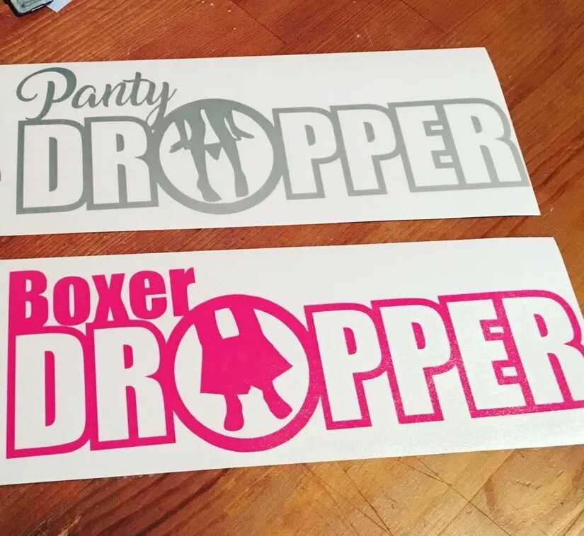 Panty Dropper Boxer Dropper His And Her Decals Jdm Import Car Window ...