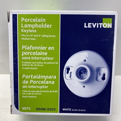 Leviton Keyless Porcelain Lampholder Medium Base 9875 | eBay