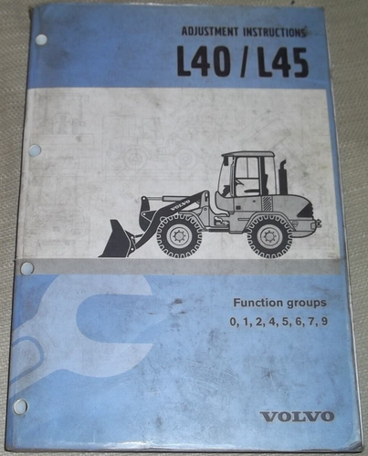 VOLVO L40 L45 WHEEL LOADER ADJUSTMENT INSTRUCTIONS SERVICE SHOP REPAIR ...