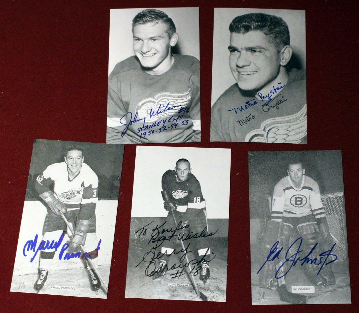 20 JD Mccarthy Signed Detroit Red Wings Postcards Gary Bergman Pete ...
