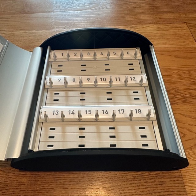 Durable 54 Key Tag Box Locking Brushed Aluminum Cabinet 1953 Security ...