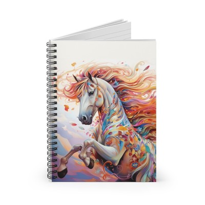 Colorful Majestic White Horse Spiral Notebook | White Horse Journal 6 ...