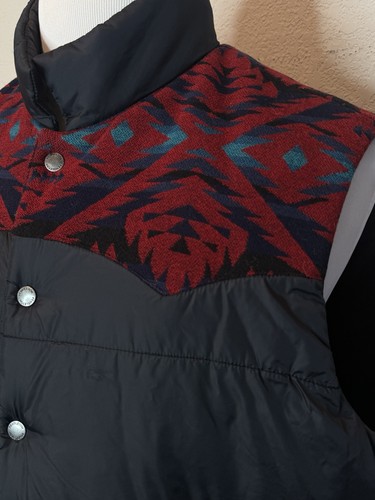 Pendleton Diamond Desert Pattern Puffer Vest Snap Button Aztec Black ...