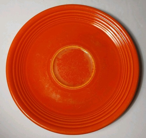 1936 Vintage RED ORANGE FIESTA PLATE RADIOACTIVE RED ORANGE GLAZE PLATE ...