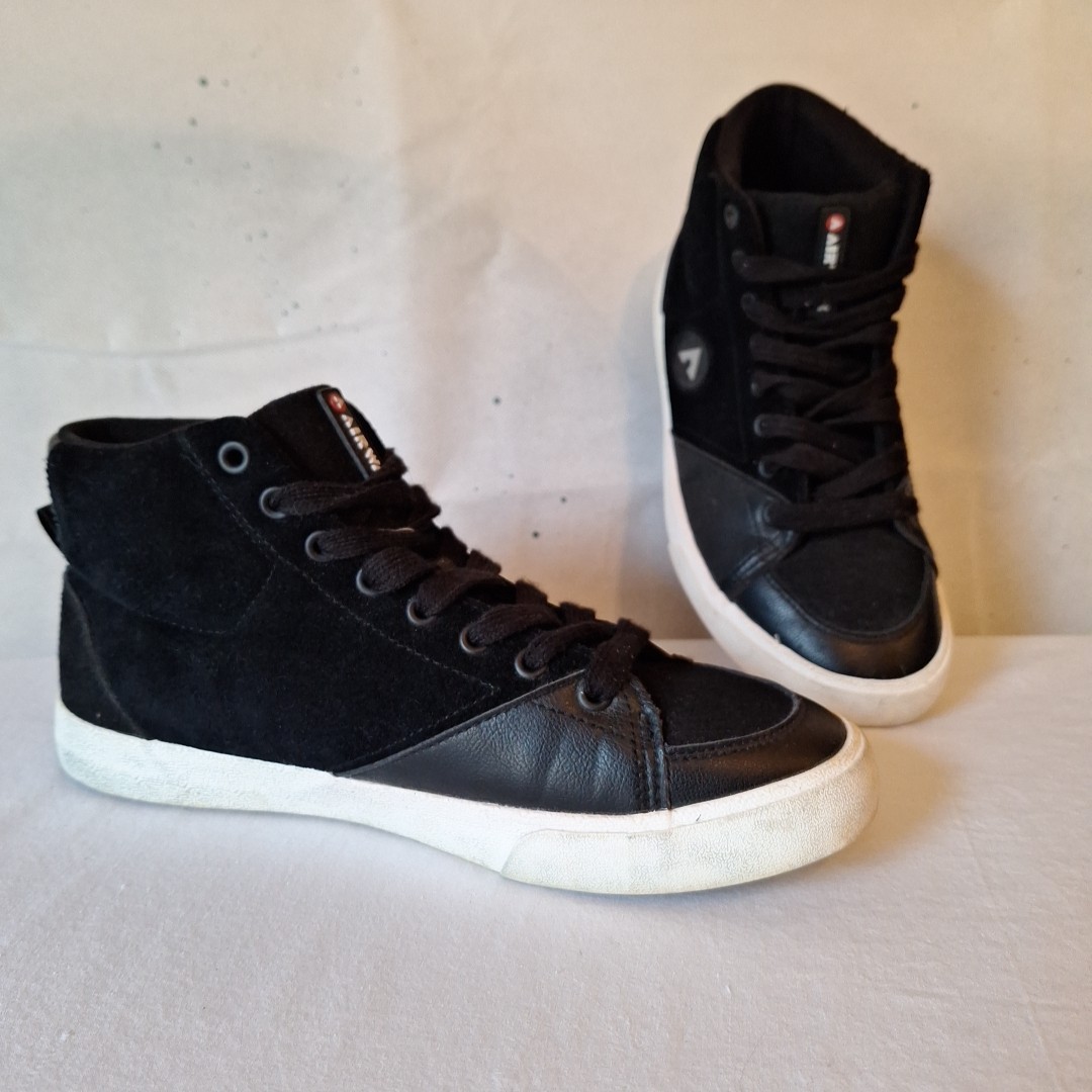 Airwalk Classics Axle Mid Black High Tops Leather & M… - Gem