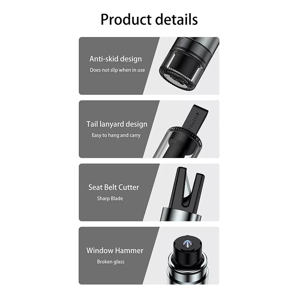 2*Durable Car Safety Hammer Window Breaker Seat Belt Emergency Escape ...