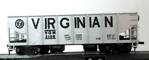 TYCO - HO Scale Virginian VGN 2106 - Silver Hopper Car Train no box | eBay