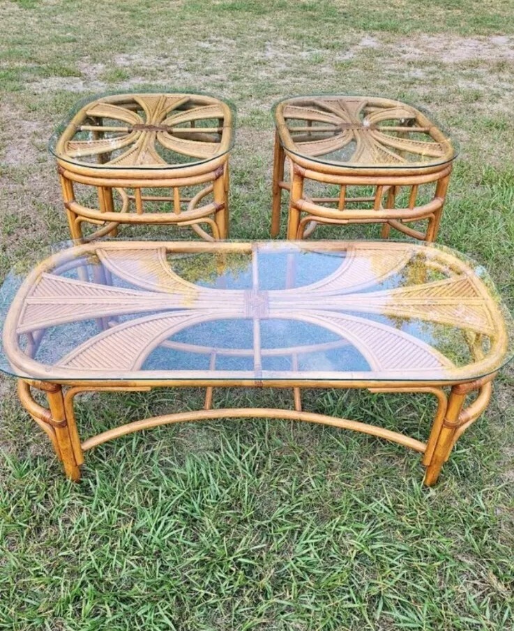 Vintage Rattan Table Rattan Bar Carts | Whoppah