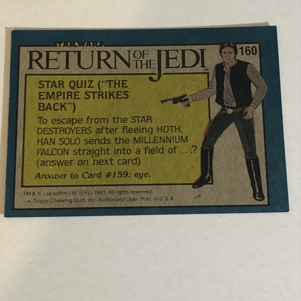 Return of the Jedi trading card #160 Harrison Ford Mark Hamill | eBay