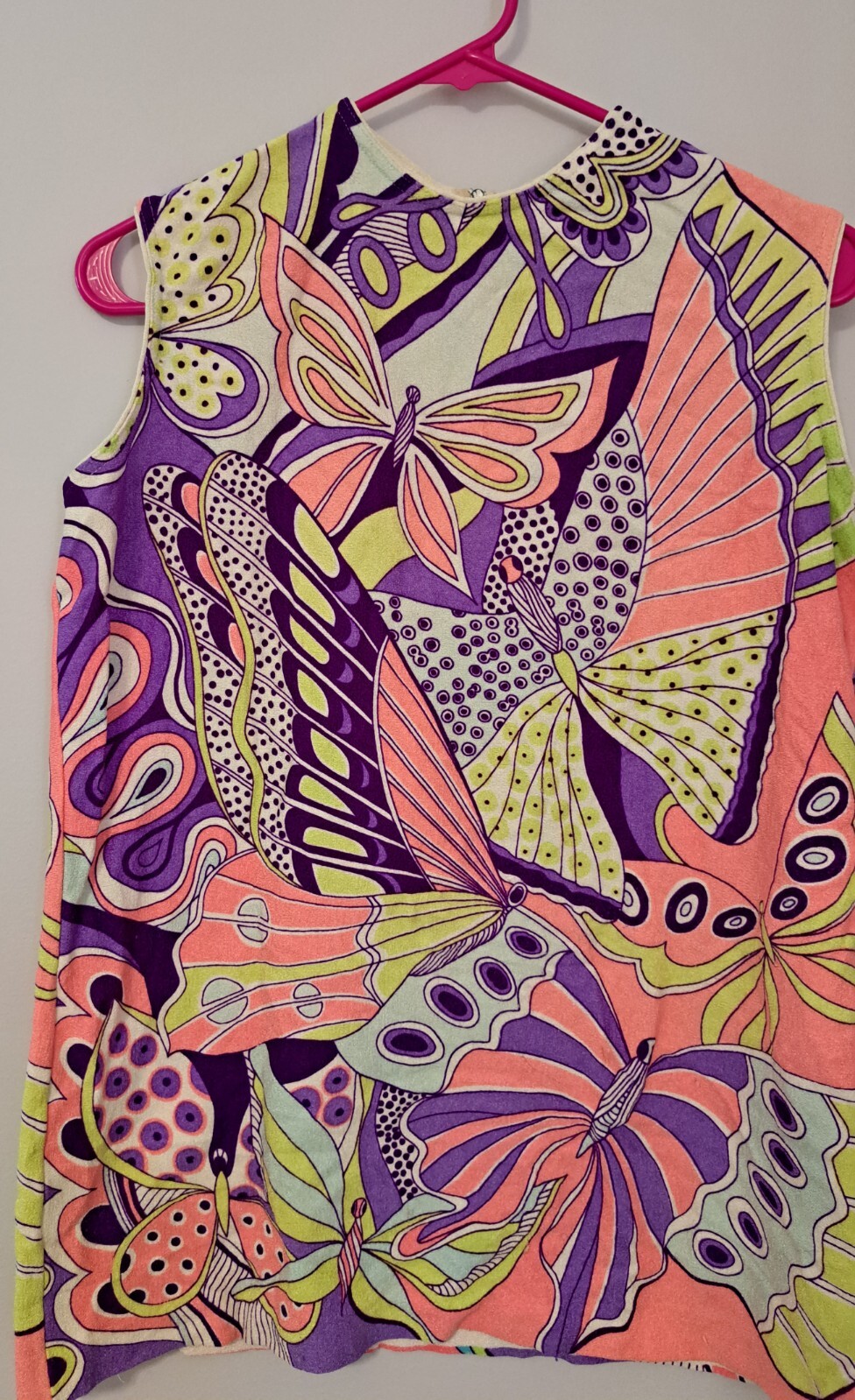 Vintage 1960s Peter Max style butterfly print sleevel… - Gem