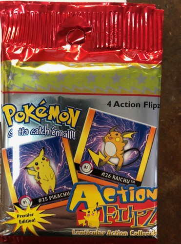 Pokemon Action Flipz Premier Edition 4 Cards 1999 Sealed Pack Nintendo ...
