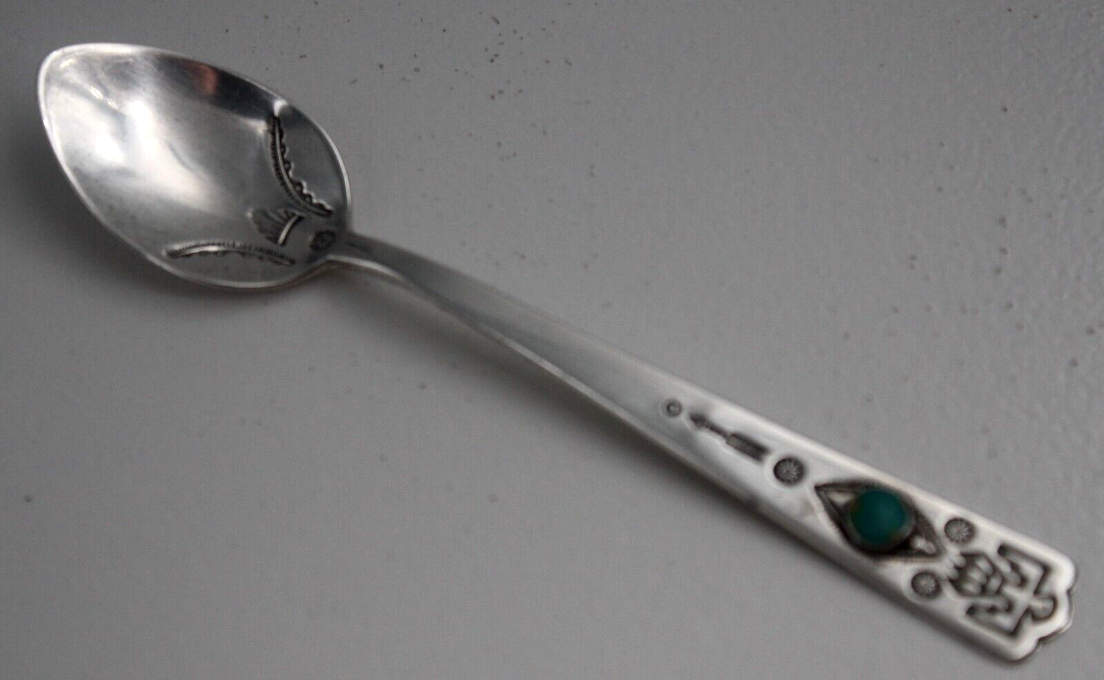 Bell Trading Post Sterling Silver Turquoise Demitasse Spoon B1P1 4-1/2 ...