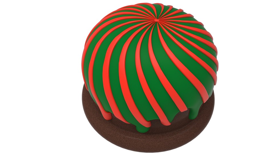 18" Candy Truffle Stool with Twist Red and Green Frosting | eBay