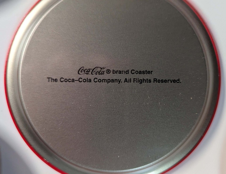 Coca-Cola Metal Coasters Set of 6 Red Classic Bottle Logo Round Drink ...