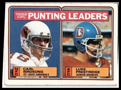 1983 Topps #207 1982 Punting Leaders - Carl Birdsong / Luke Prestridge ...