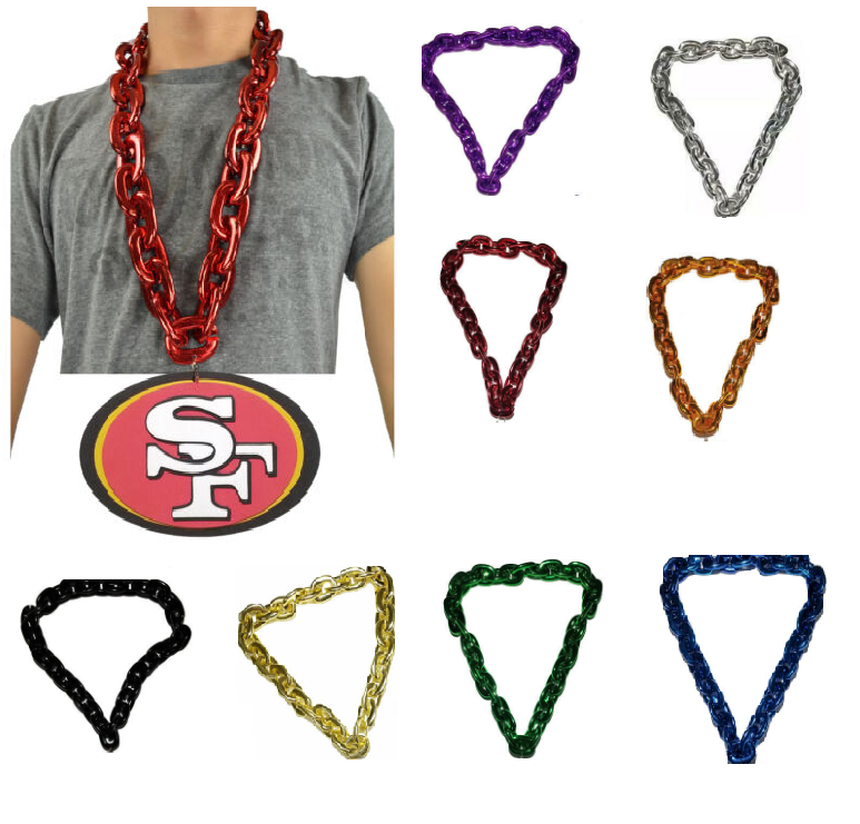 New NFL SAN FRANCISCO 49ERS Fan Chain Necklace Foam - PICK YOUR CHAIN ...