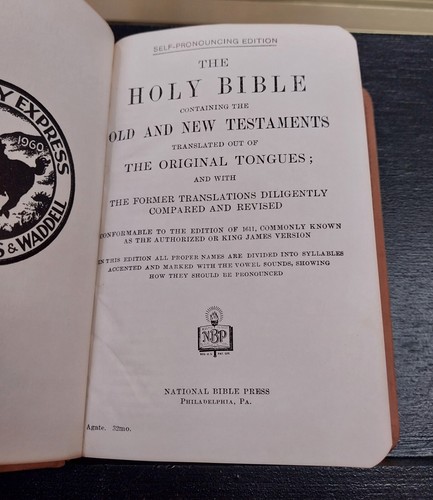 A Very Nice Copy of 1960 Facsimile Reprint of The Pony Express Bible | eBay