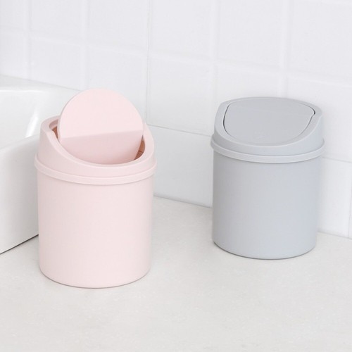 Home Trash with Cover Mini Desktop Bin Desk Dustbin Small Trash Can ...