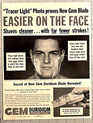 1952 Gem Duridium Process Blade Razor Blades 10"x 13.5" Print Ad (B) | eBay