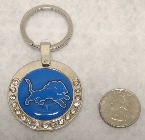 Detroit Lions NFL Licensed Premium Rhinestone Keychain with split ...