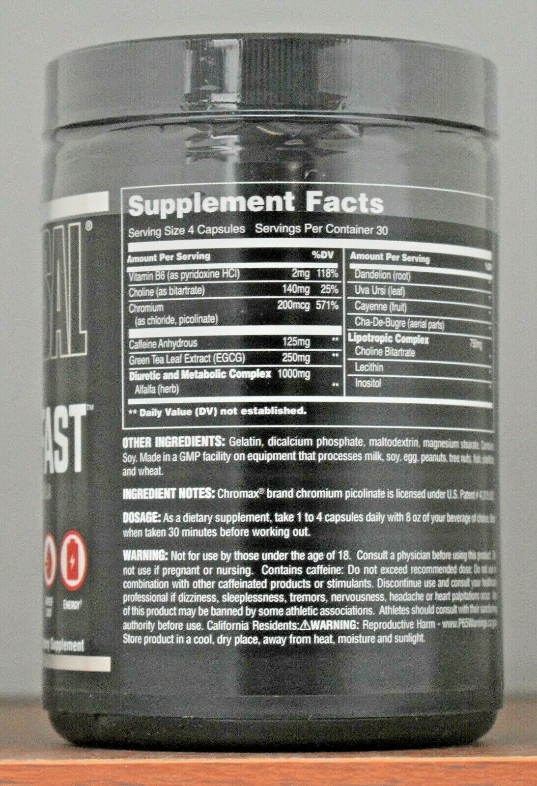Universal Nutrition Ripped Fast Herbal Formula Dietary Supplement - 120 ...