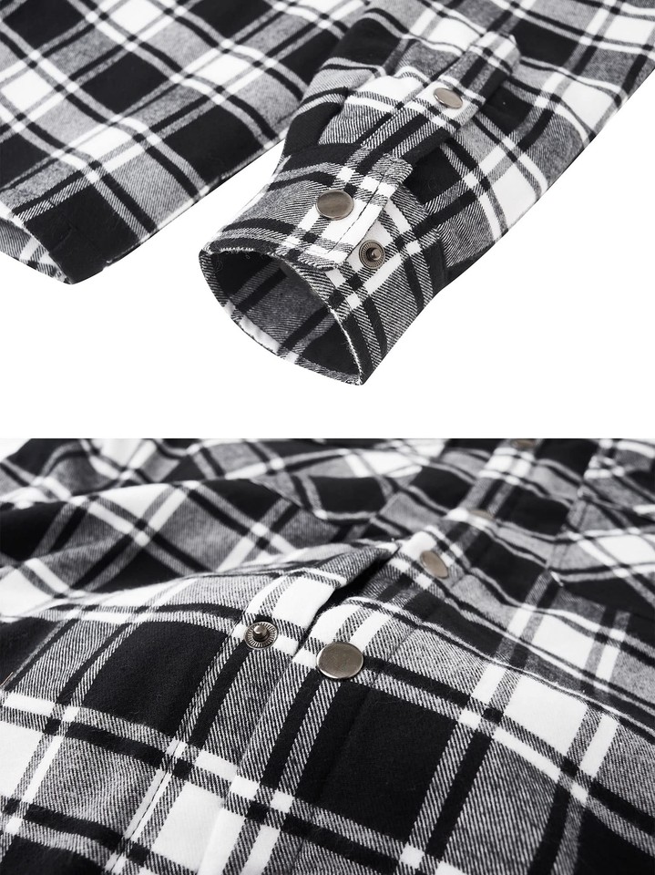 Men's Winter Shirt Jacket Thermal Flannel Plaid Shirts Long Sleeve ...