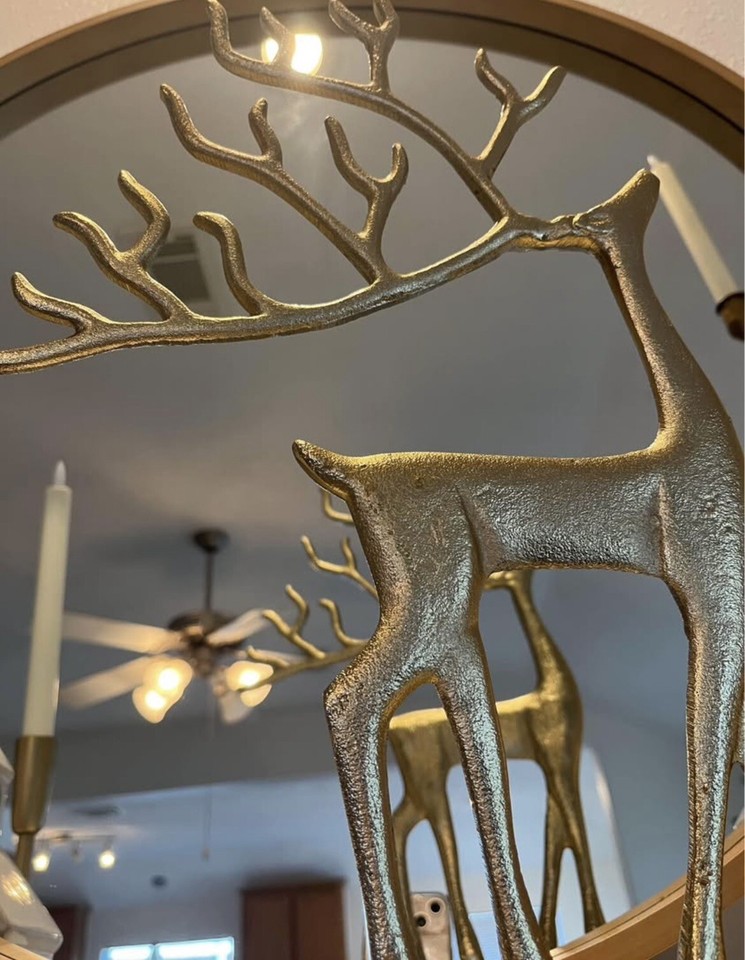 Set Of 2 Sculpted Gold Metal Reindeer Aldi (Pottery Barn dupe) Broyhill ...
