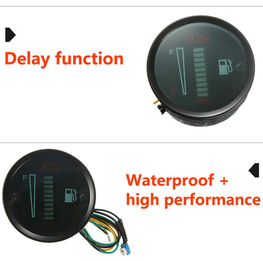 2" 52mm Round 12V Car Fuel Level Meter Gauge 10LED Digital Display | eBay