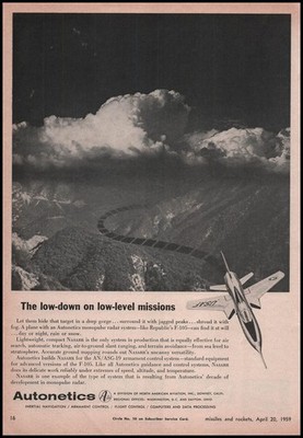 1959 Autonetics Downey California Photo Republic USAF F105 Thunderchief ...